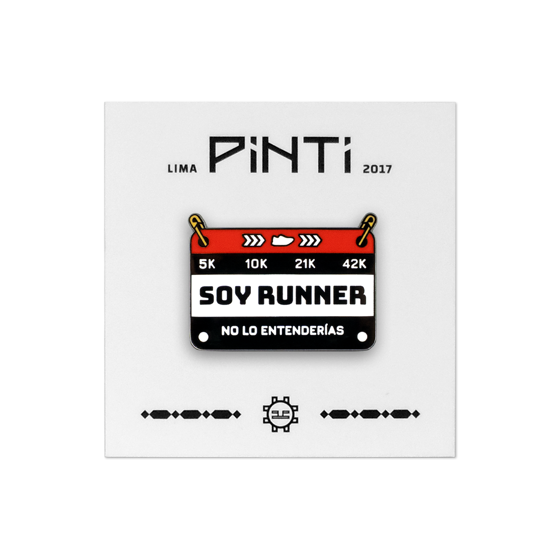 PIN DORSAL RUNNER ROJO – PINTI PERU